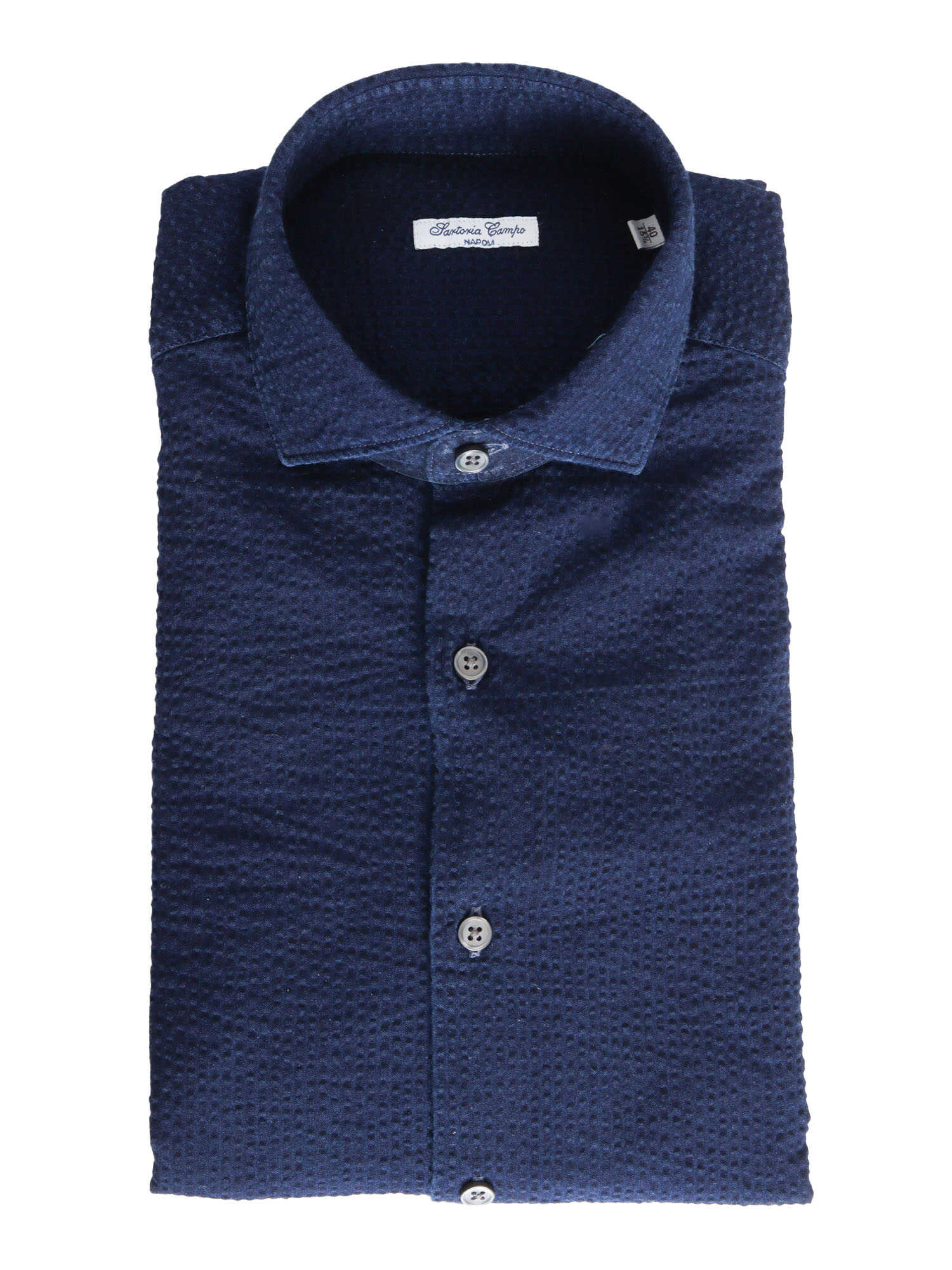 Camasi casual Sartoria Del Campo-Sonrisa Blue shirt Blue Barbati ...