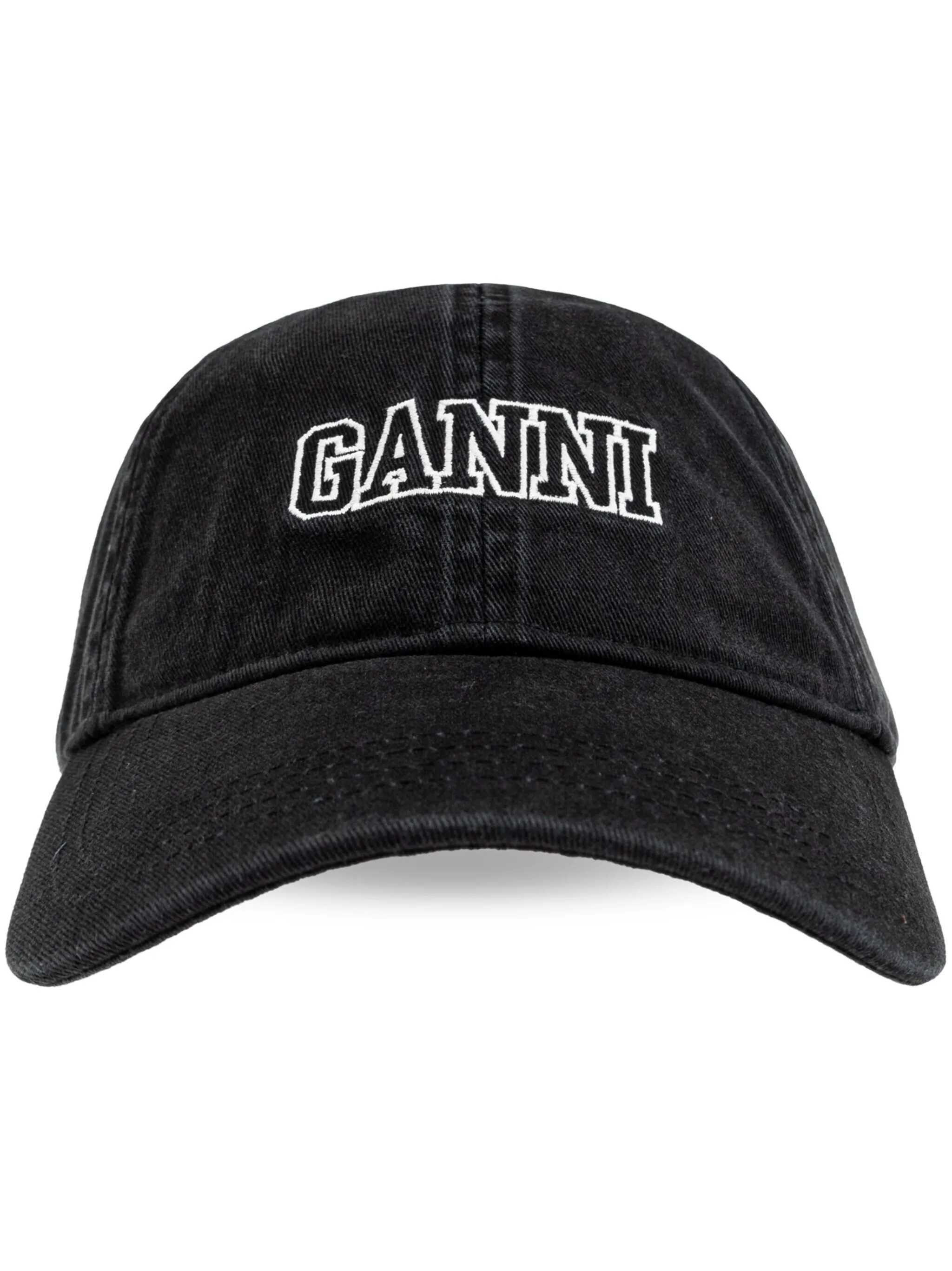 Sepci Ganni Ganni Black Denim Baseball Cap With Embroidered Logo Black ...