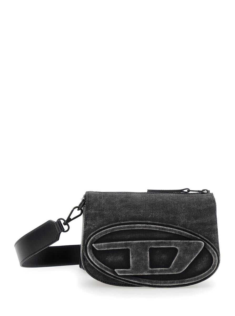 Genti de umar Diesel 1Dr Black Crossbody Bag With Oval D Logo On The ...