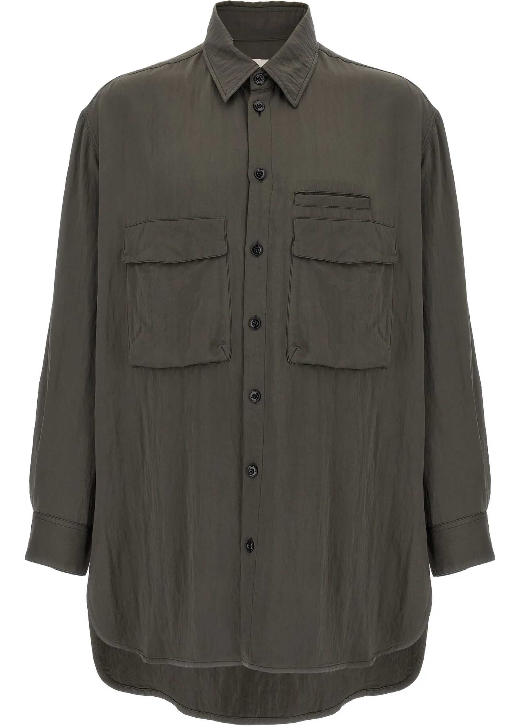 Camasi casual LEMAIRE Utility Overshirt MILITARY GREEN Barbati ...