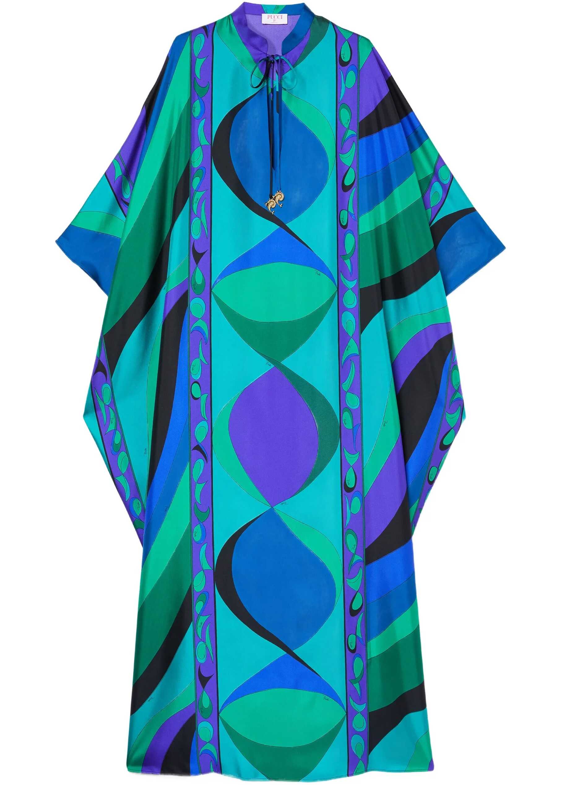 Rochii casual PUCCI Caftan With Fish Print BLUE Femei (BM18341278 ...