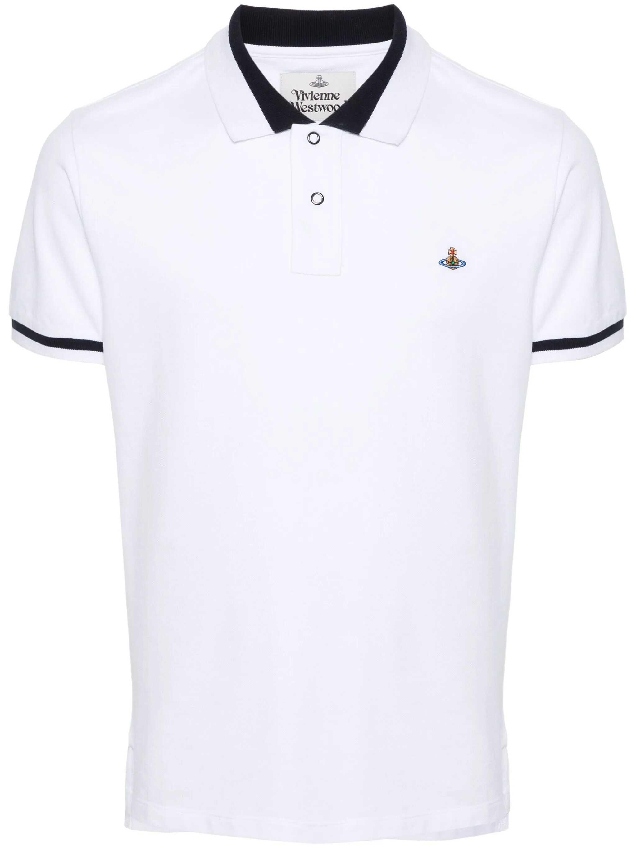 Topuri Vivienne Westwood White Polo Shirt With Contrasting Collar And ...
