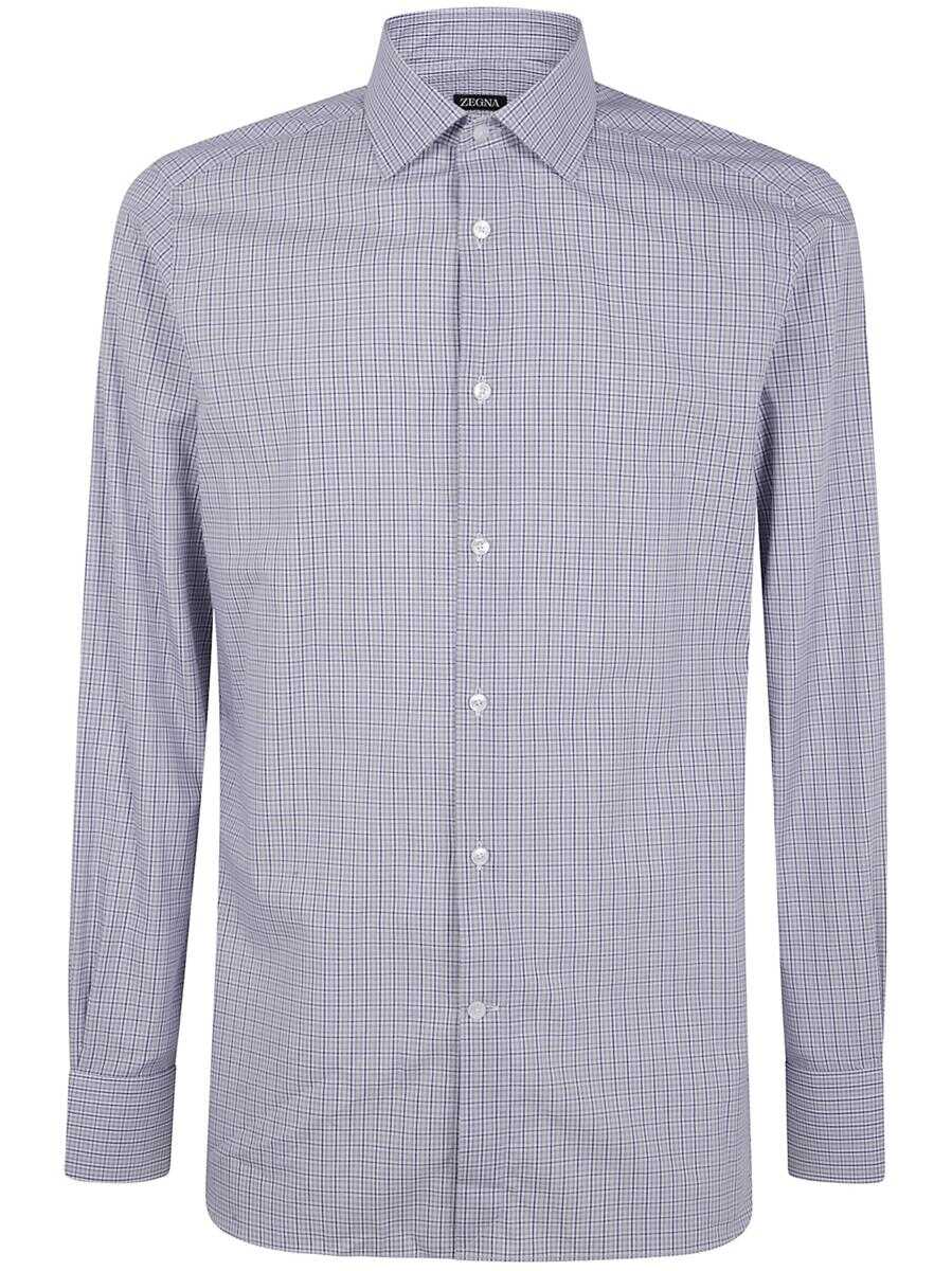 Camasi ZEGNA Zegna Pure Cotton Shirt Clothing BLUE Barbati (BM19321593 ...